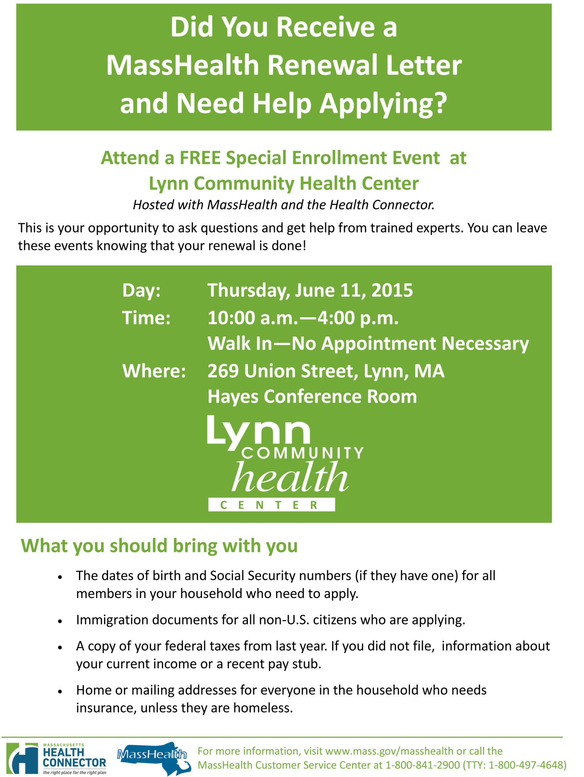 Mass Health Renewal Assistance - Lynn Community Health Center