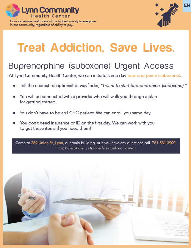 Buprenorphine (suboxone) Urgent Access - Lynn Community Health Center